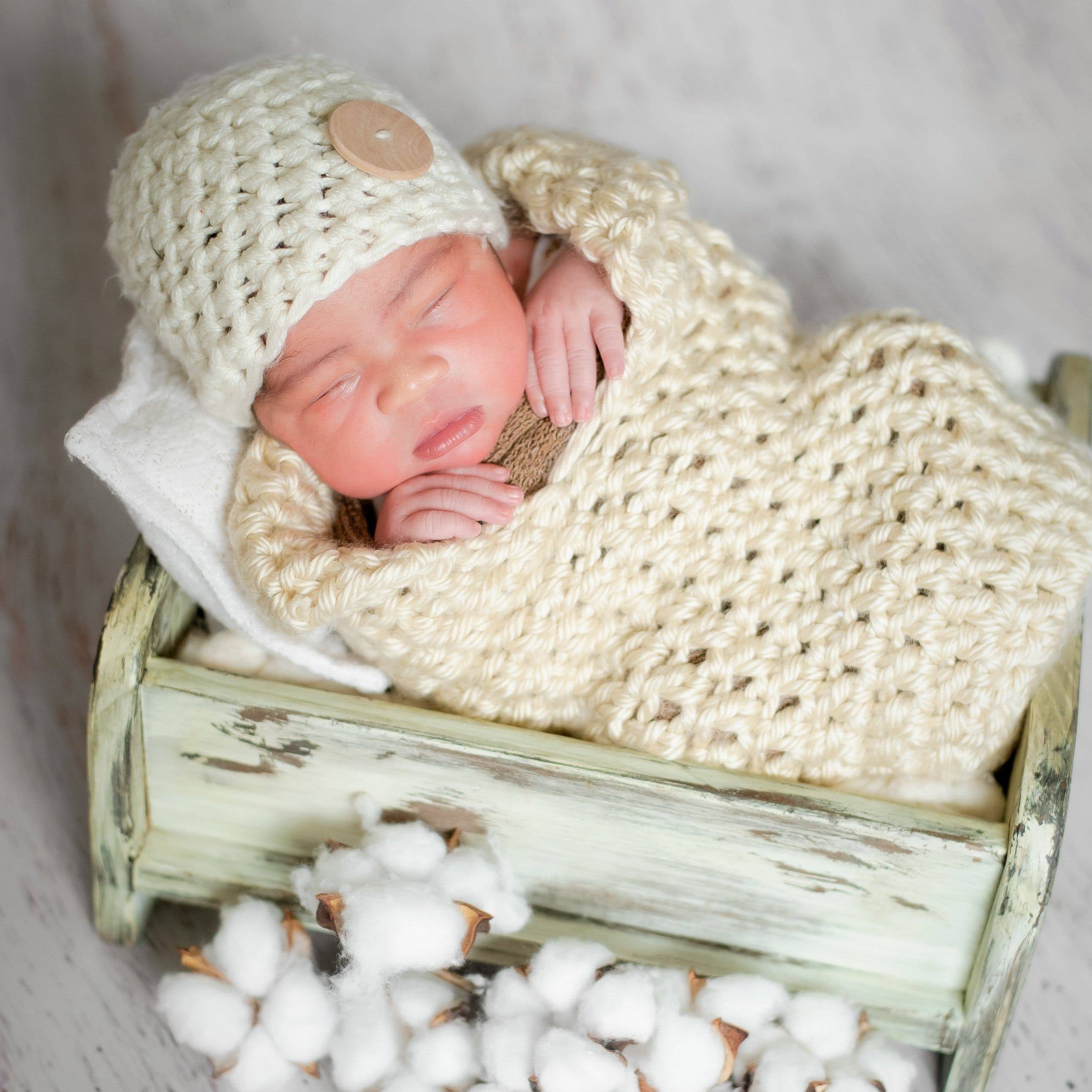 Ivory Newborn Baby Collared Cocoon – Beautiful Photo Props