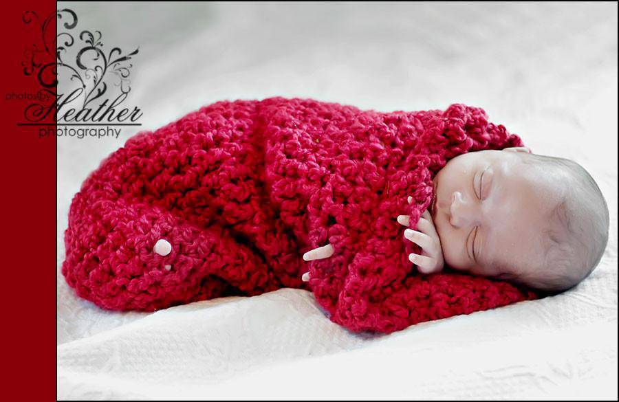 Red Newborn Baby Cocoon Swaddle – Beautiful Photo Props