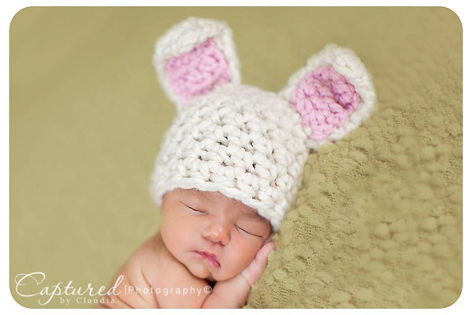 Cream Bunny Hat Newborn Baby – Beautiful Photo Props