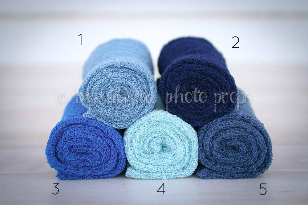 Stretch Knit Wraps Blue Tones – Beautiful Photo Props