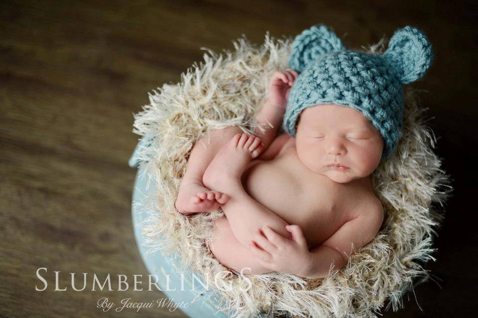Baby Blue Teddy Bear Hat – Beautiful Photo Props