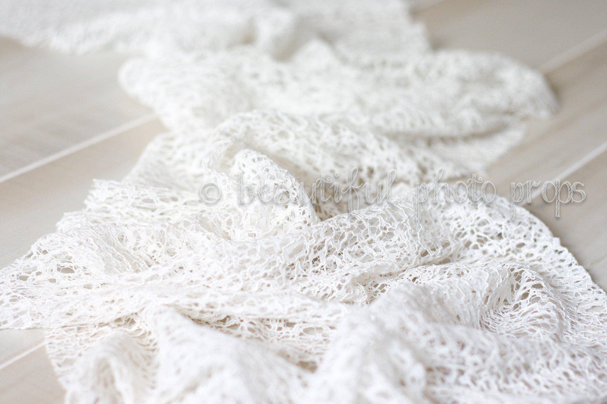 Fabric Lace Wrap in White – Beautiful Photo Props