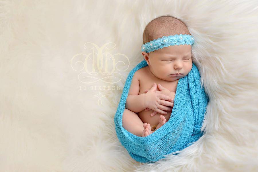 SET Turquoise Blue Headband and Stretch Knit Baby Wrap – Beautiful ...